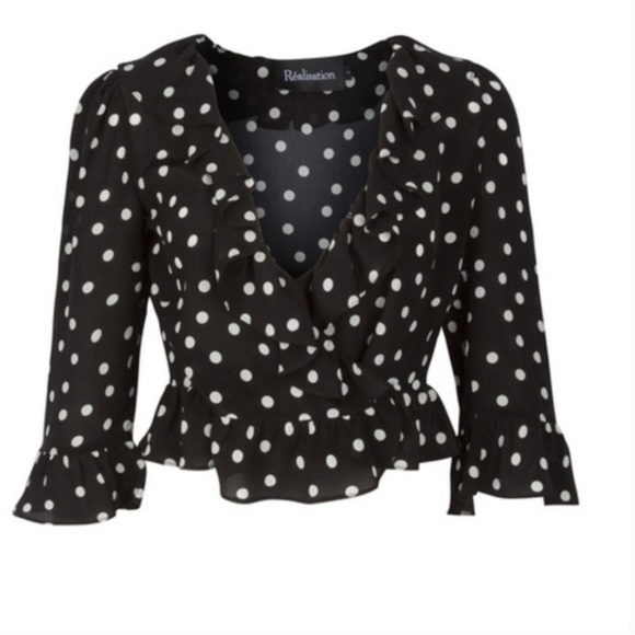 Realisation Par | Tops | Realisation Par Cher Top Black White Dots Size ...